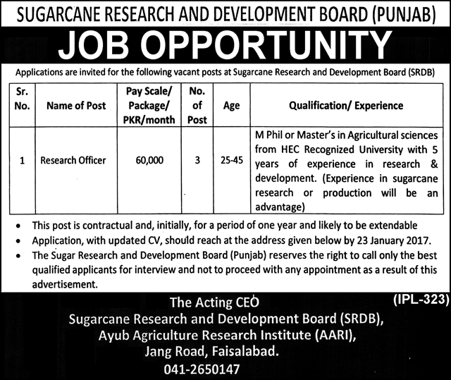 Jobs Sugarcane Research And Development Board jobs-sugarcane-research-and-development-board